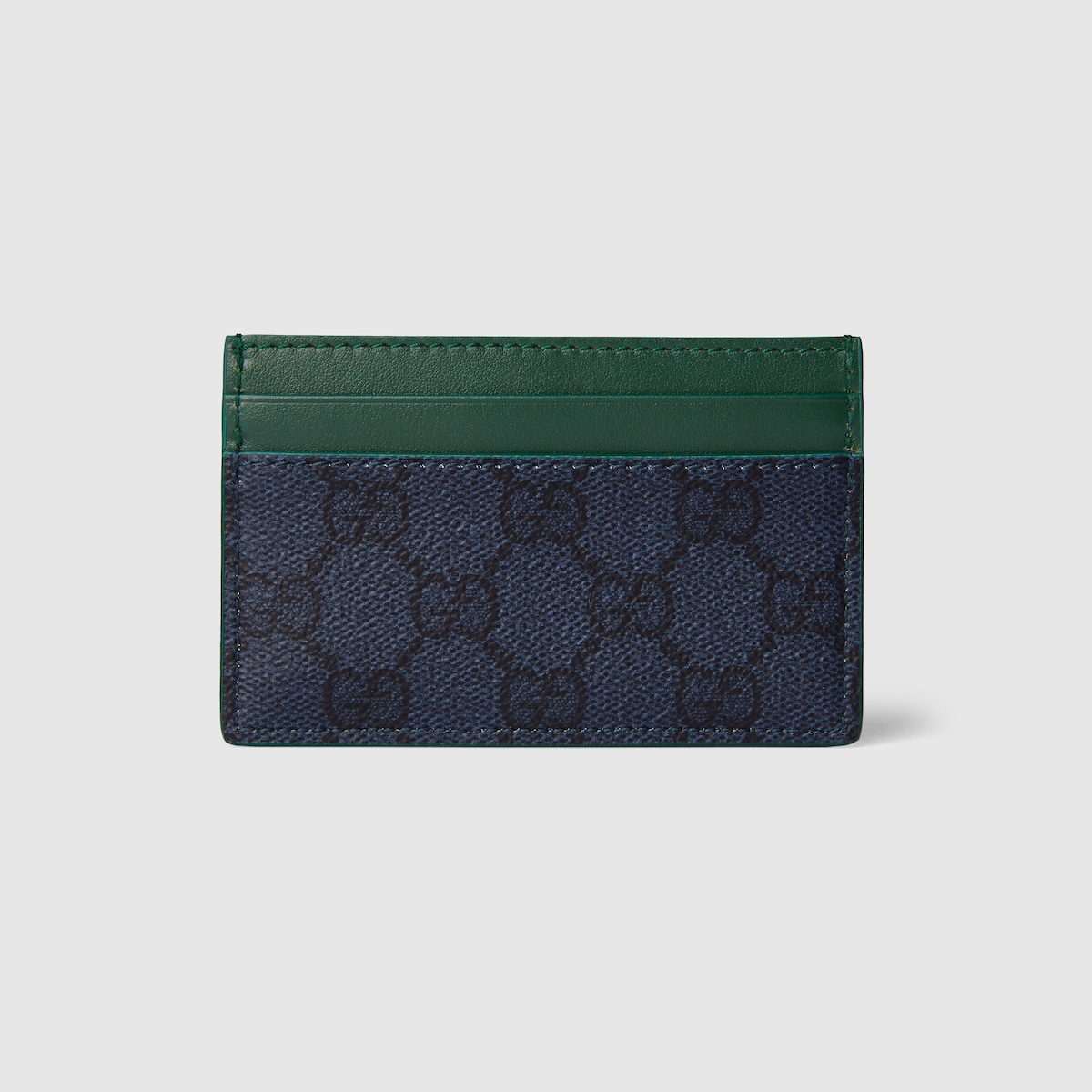 Green GG card case in dark blue GG Supreme | GUCCI® AU