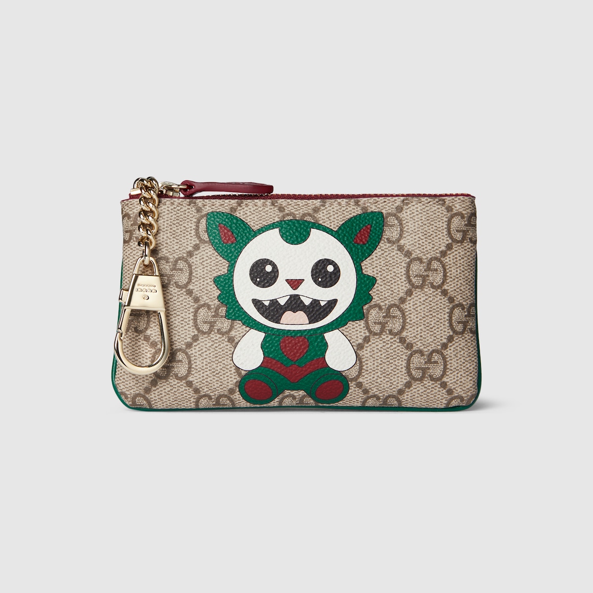 Gucci Besties zip key case in beige GG fabric | GUCCI® AU
