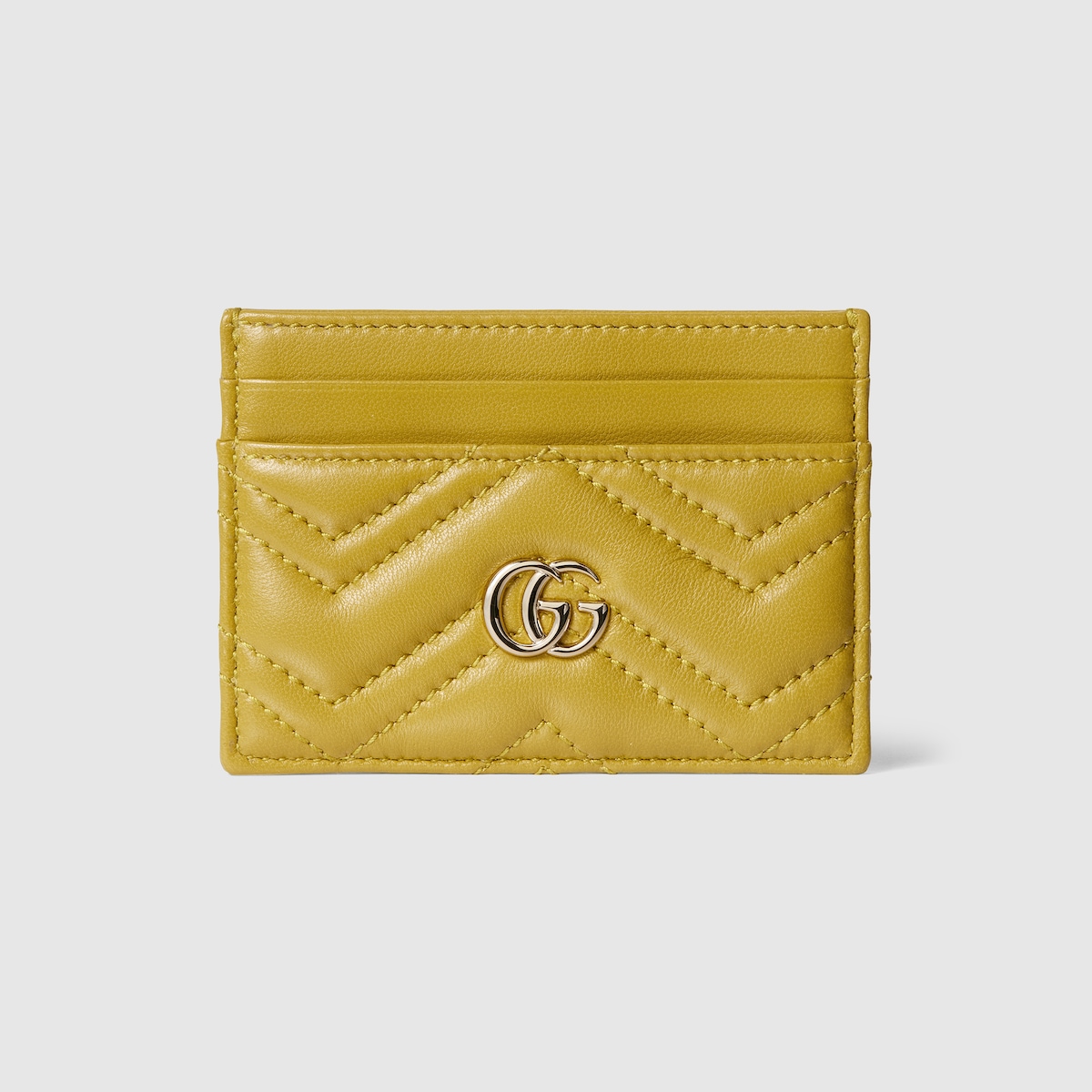 GG Marmont card case in mustard yellow leather | GUCCI® AE