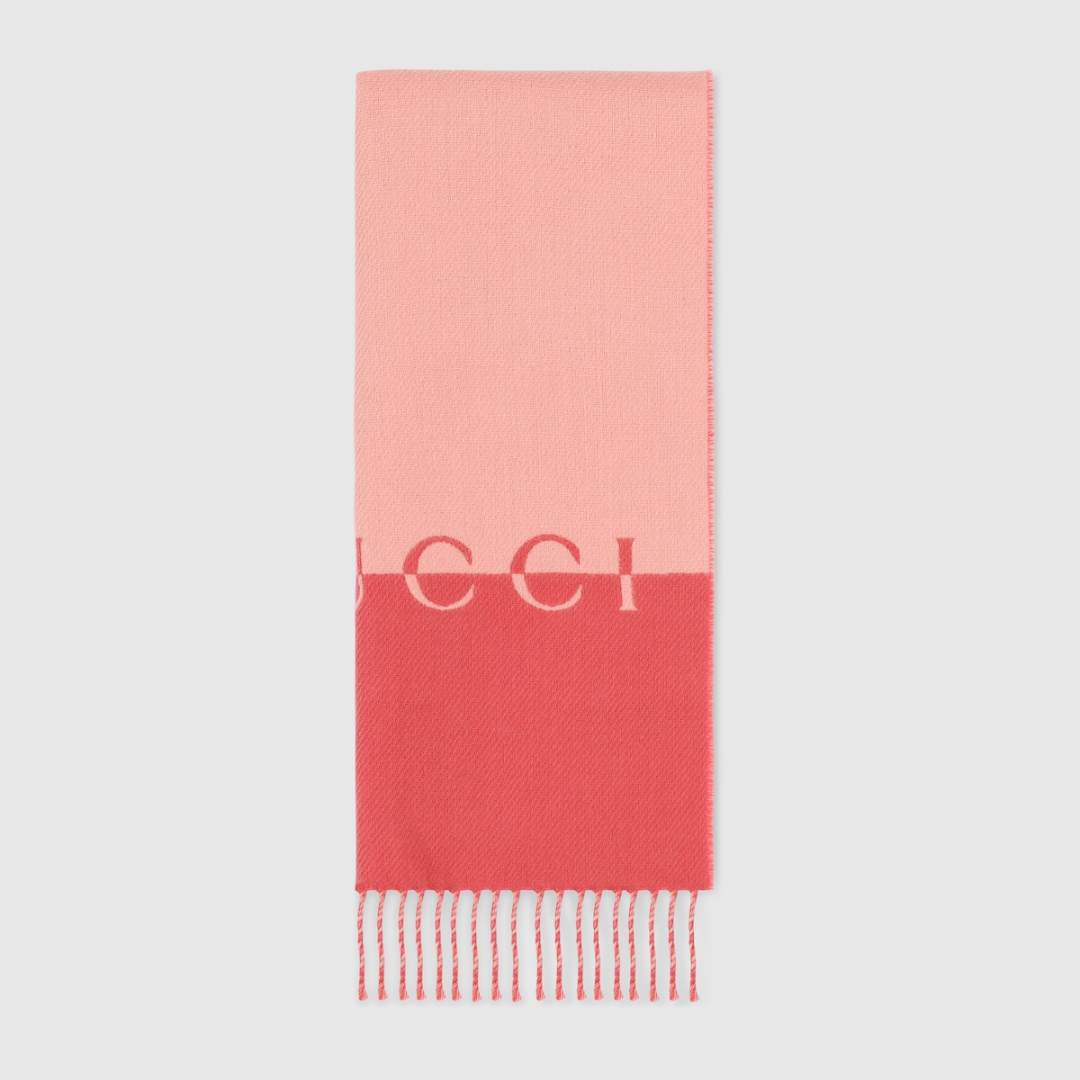 Wool cashmere scarf in light pink and pink | GUCCI® SG