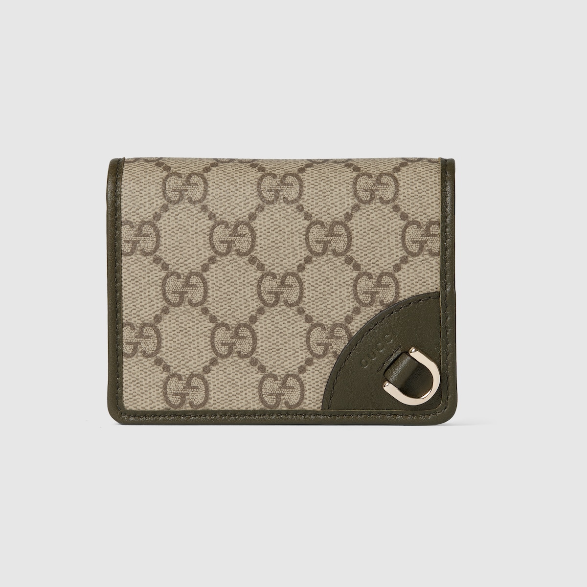 GG Emblem small wallet in beige and brown GG fabric | GUCCI® UK