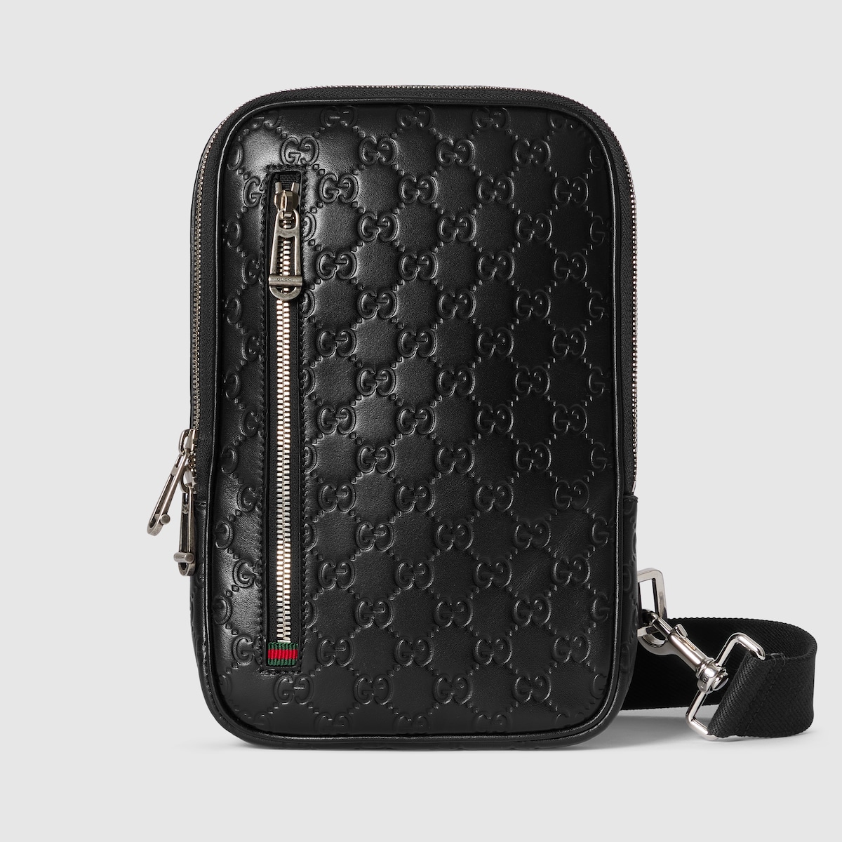 GG Emblem small crossbody bag in black GG leather | GUCCI® INT
