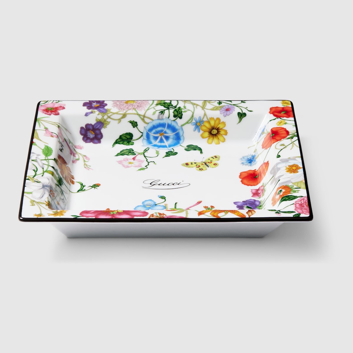 Gucci Flora print large trinket tray in multicolor porcelain | GUCCI® US
