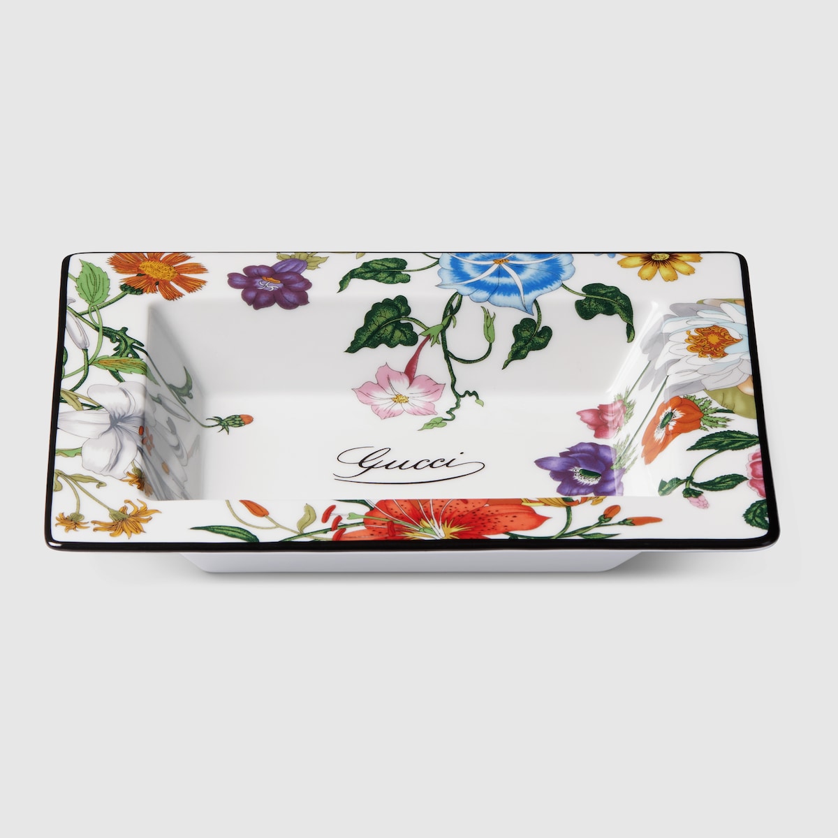 Gucci Flora print small trinket tray in multicolor porcelain | GUCCI® US