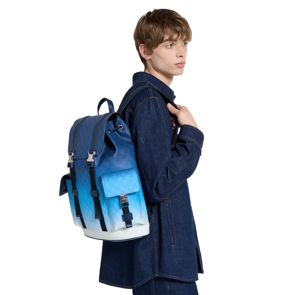 Gucci Chroma large backpack in gradient blue fabric | GUCCI® ES