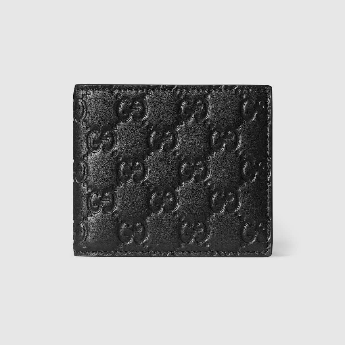 GG Emblem bi-fold wallet in black GG leather | GUCCI® US