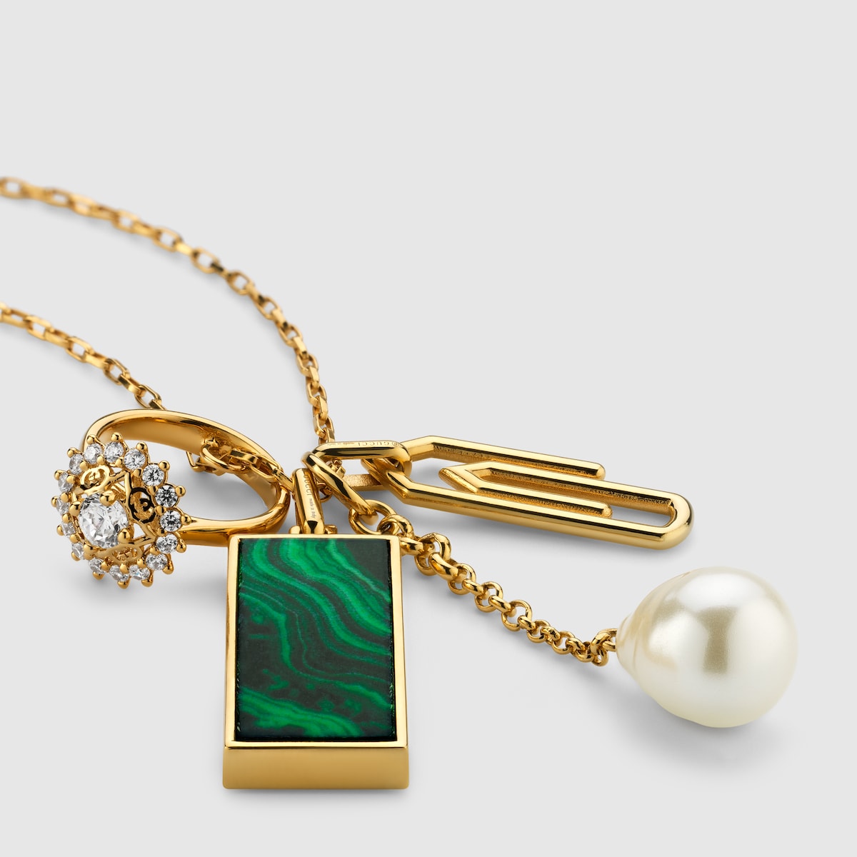 Necklace with charms in gold-toned brass | GUCCI® US