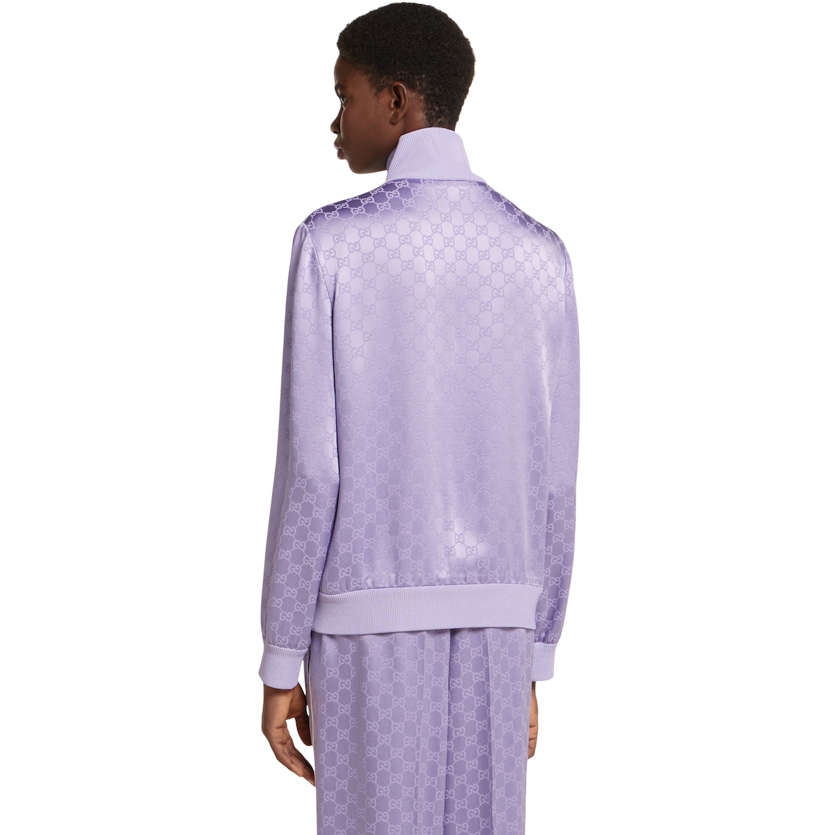 GG jacquard zip jacket in lilac | GUCCI® US