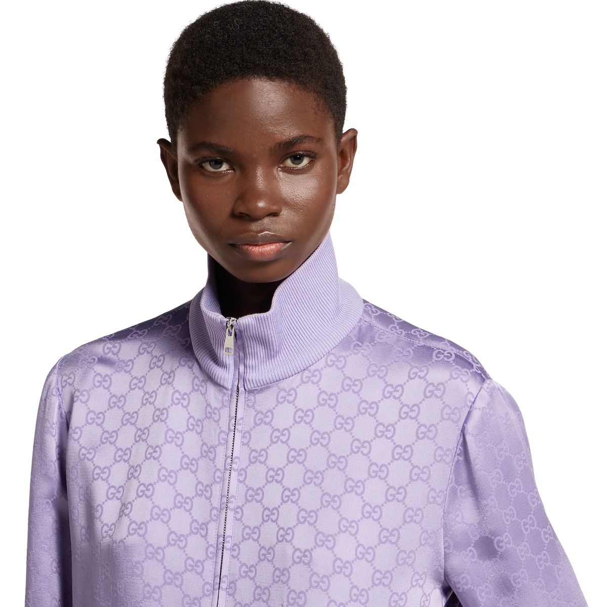 GG jacquard zip jacket in lilac | GUCCI® US