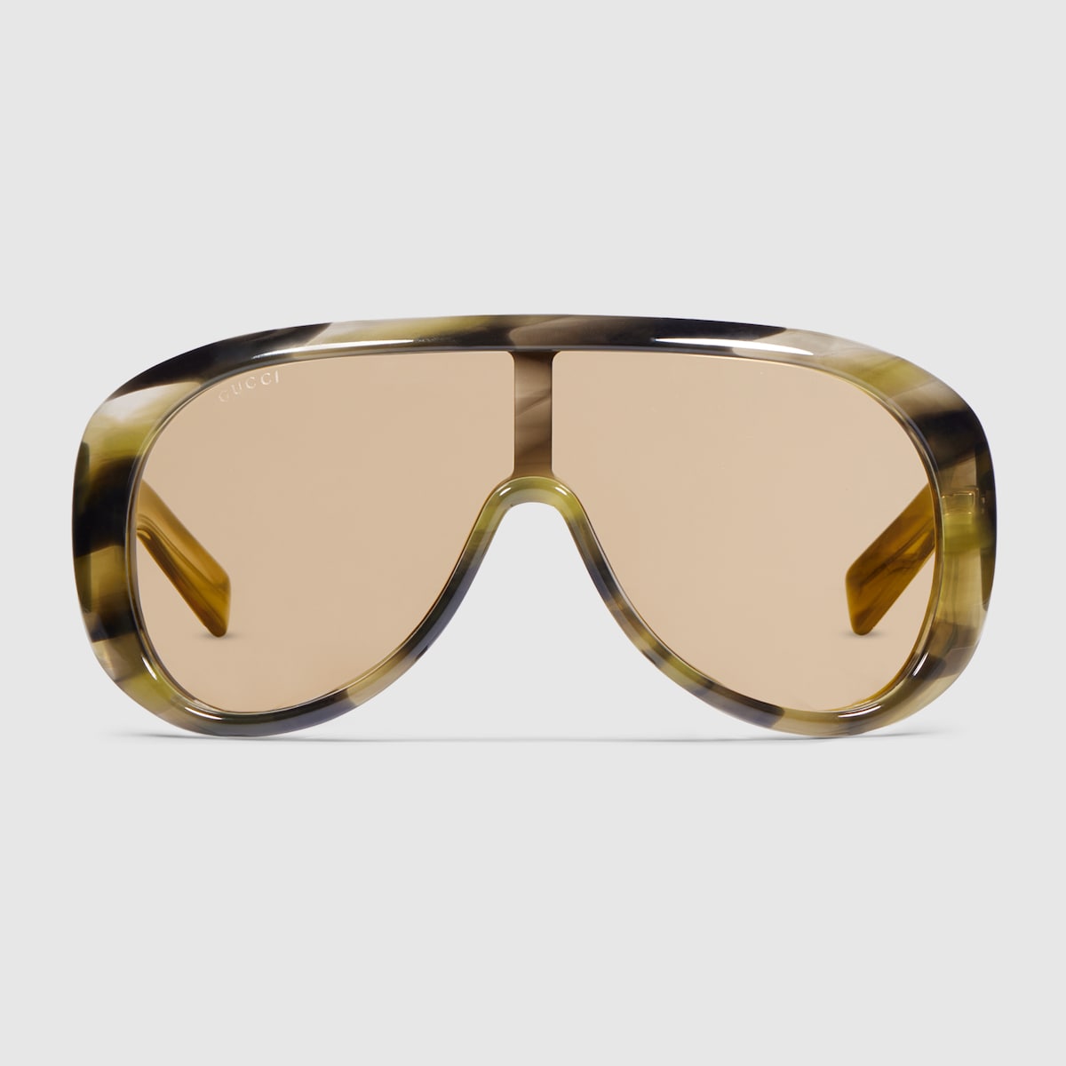 Rectangular frame sunglasses in green tortoiseshell | GUCCI® US