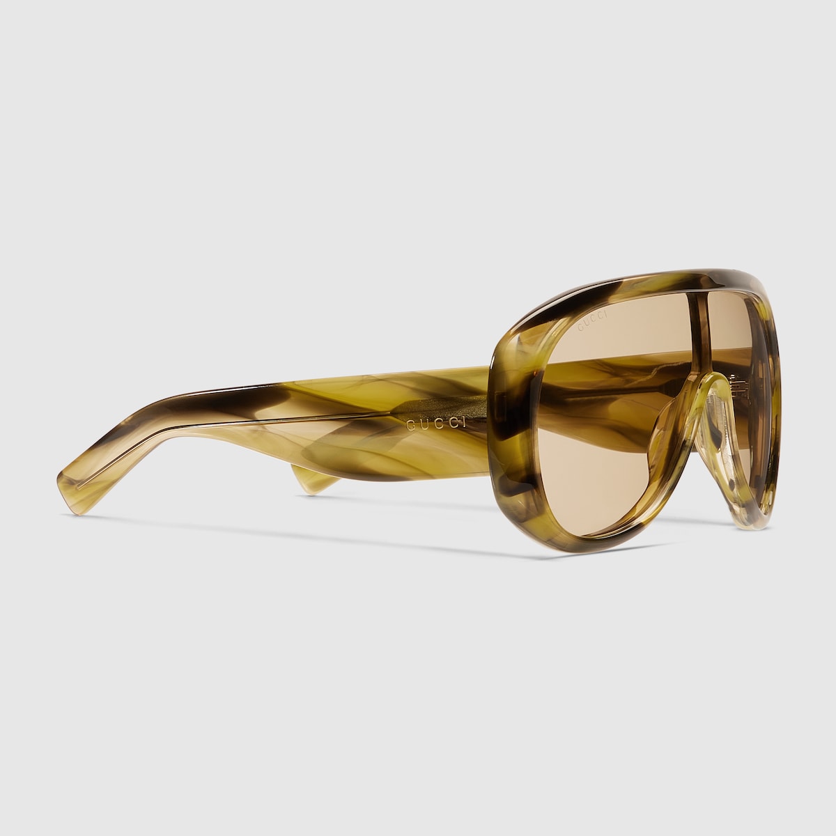 Rectangular frame sunglasses in green tortoiseshell | GUCCI® US