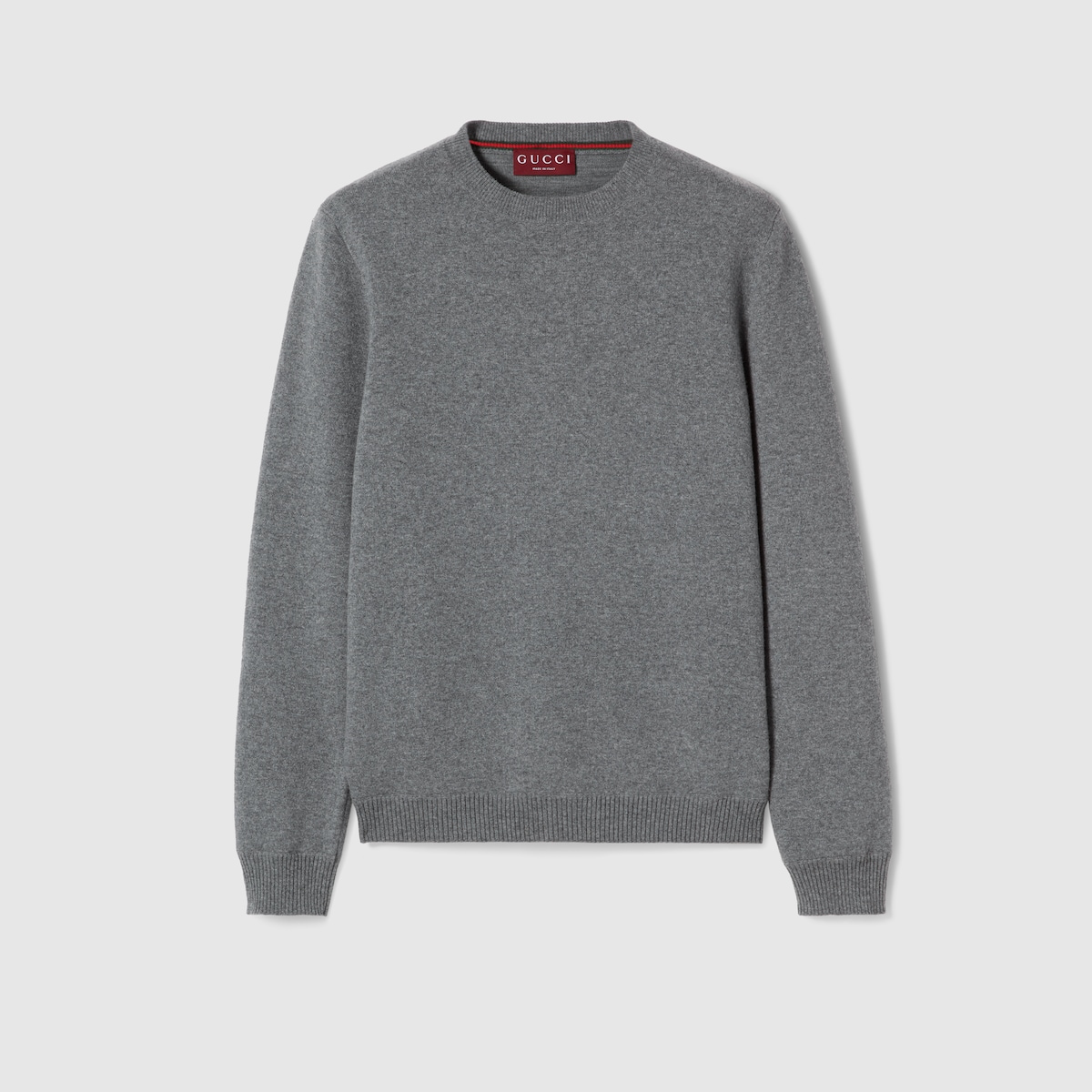 Wool cashmere knit double sweater in grey | GUCCI® UK