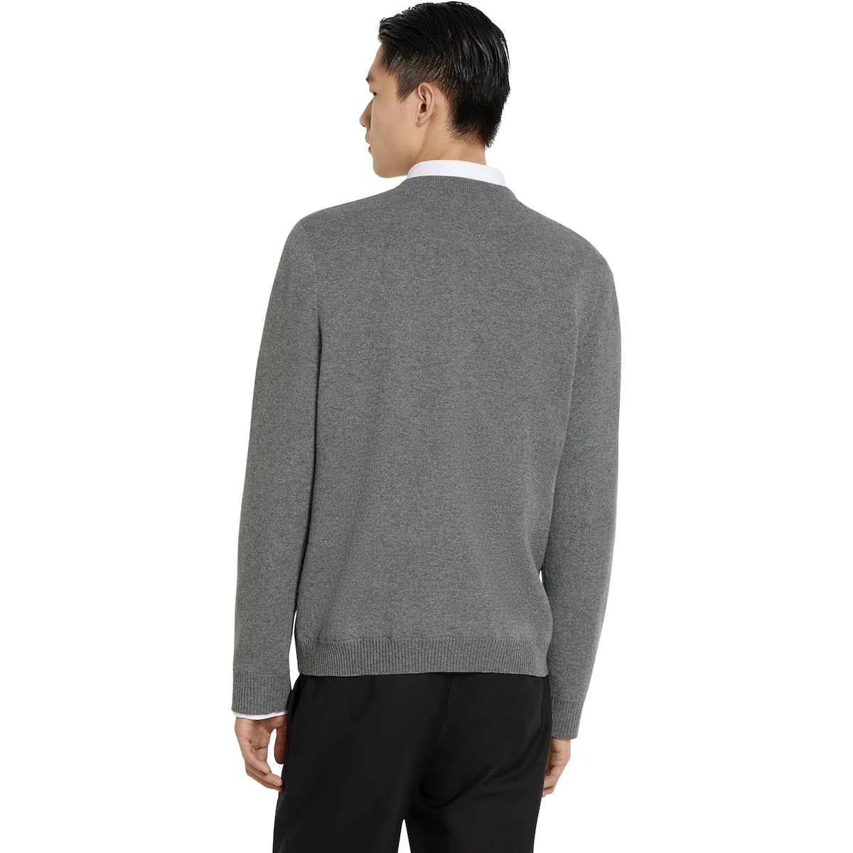 Wool cashmere knit double sweater in grey | GUCCI® UK