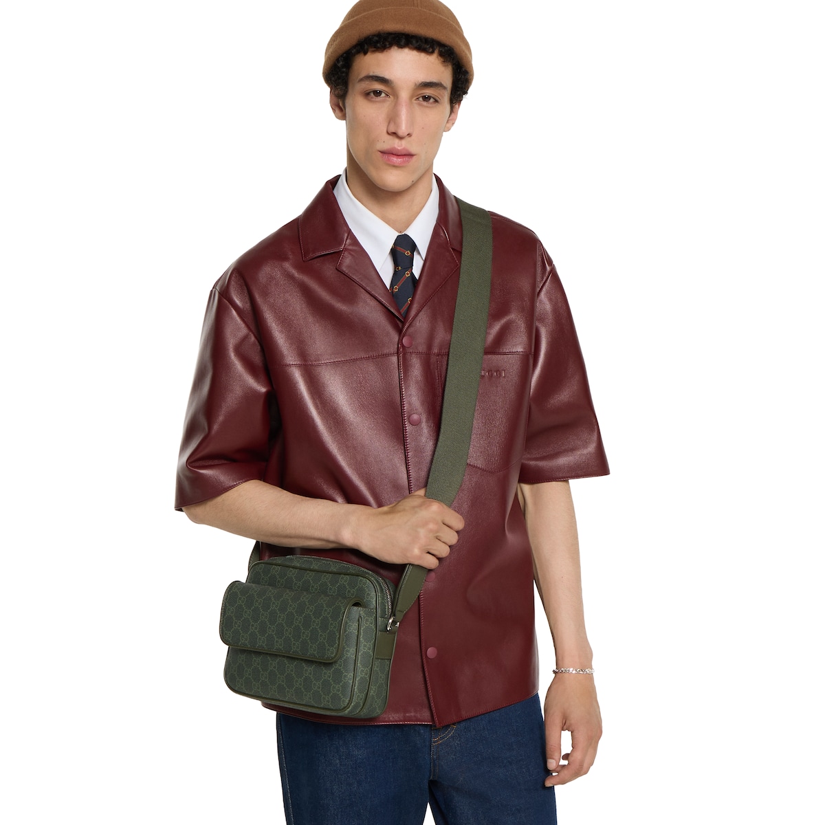 GG Monogram small crossbody bag in forest green GG fabric | GUCCI® SG