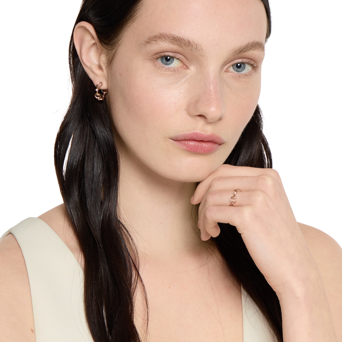 Gucci Horsebit diamond 18k ring in 18k rose gold | GUCCI® UK