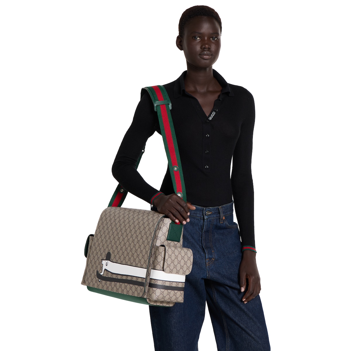 Large printed GG changing bag in beige and brown GG Supreme | GUCCI® US