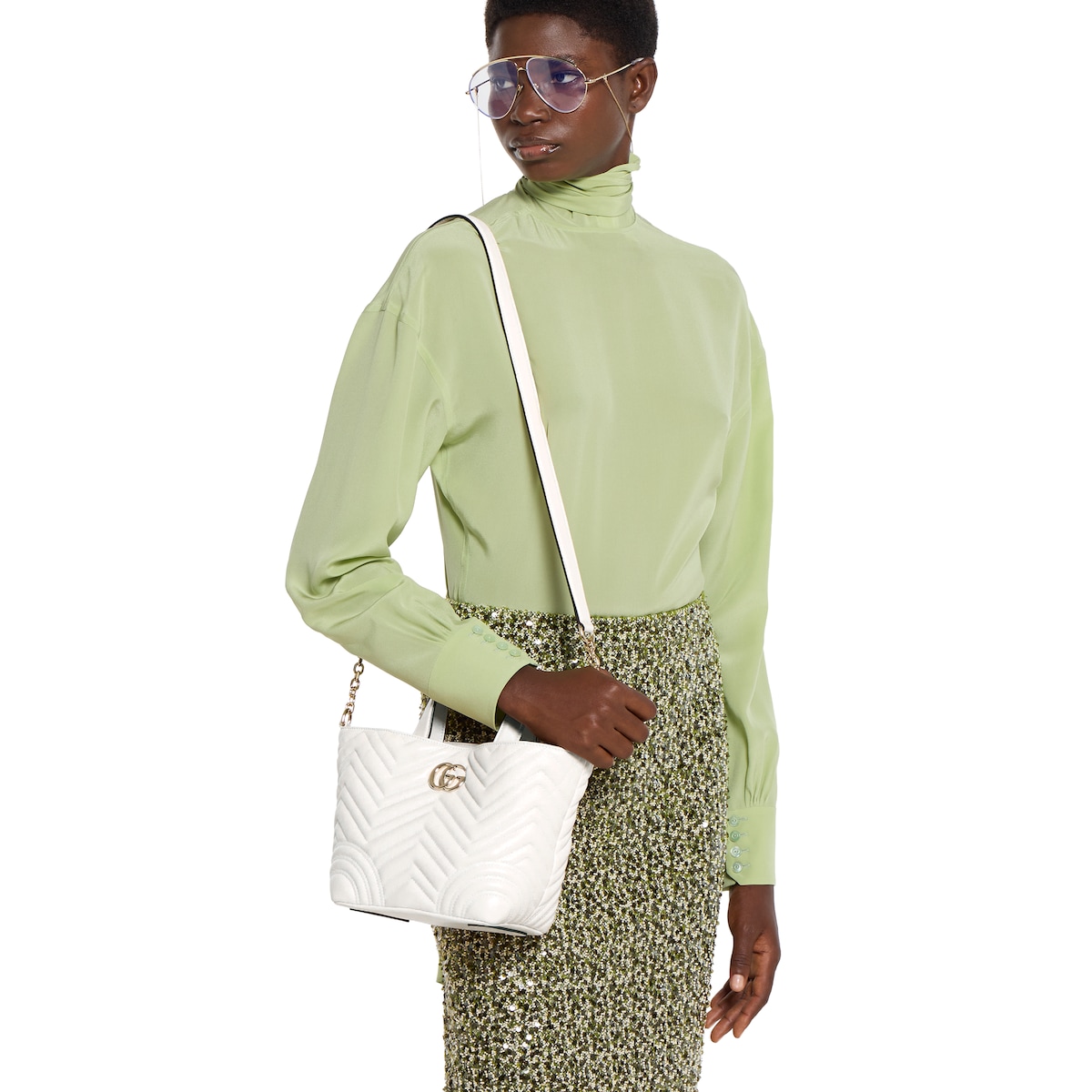 Gucci Betty small tote bag in white leather | GUCCI® US