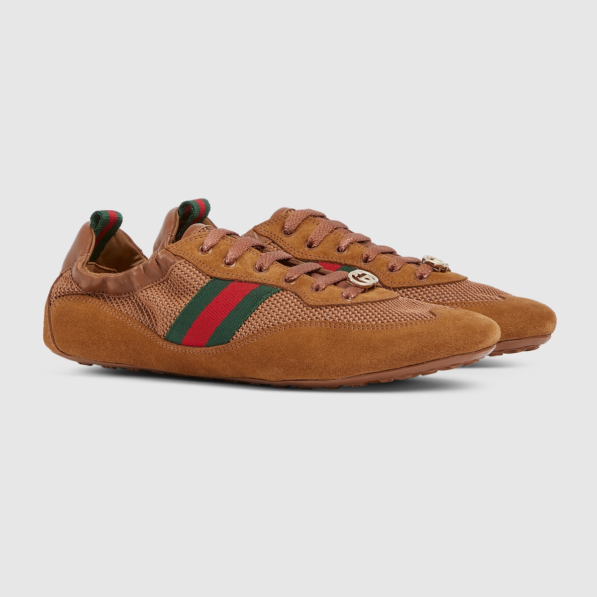 Women's Gucci Shift trainers in brown fabric | GUCCI® AU