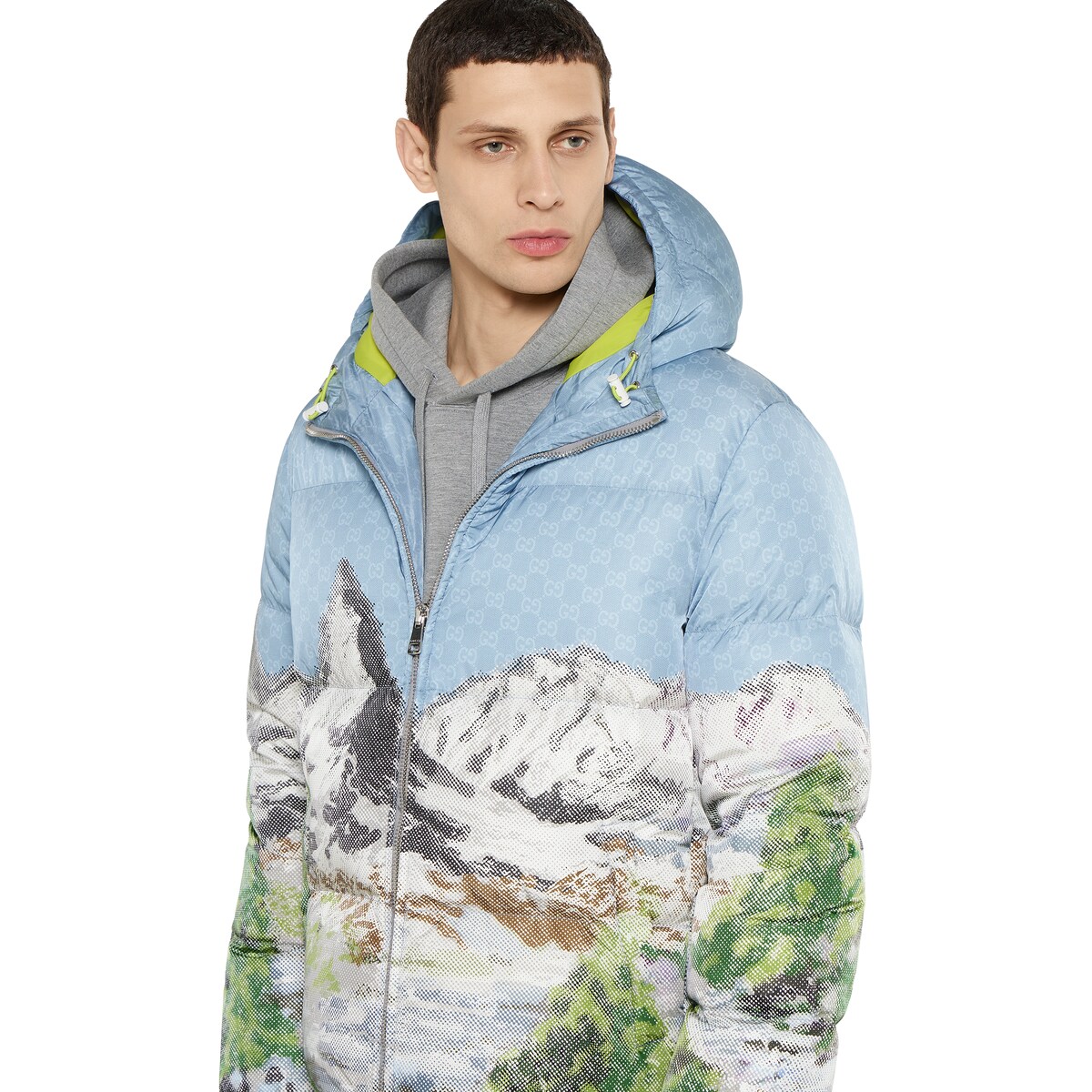 Printed nylon zip jacket in multicolor | GUCCI® UK