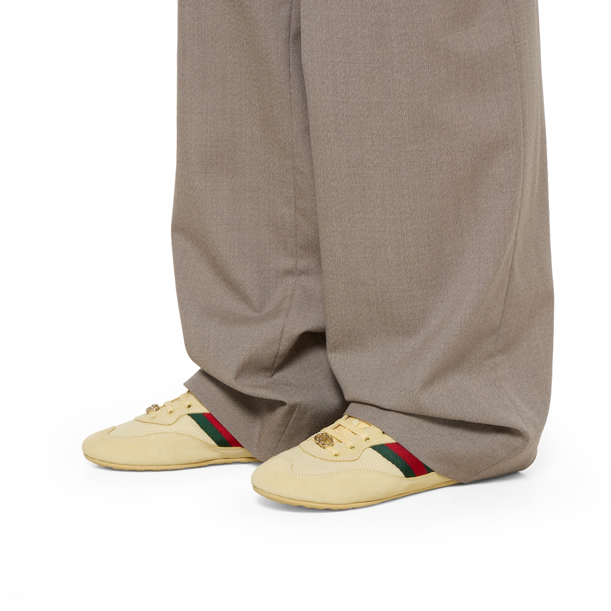 Sneaker donna Gucci Shift in tessuto giallo chiaro | GUCCI® IT