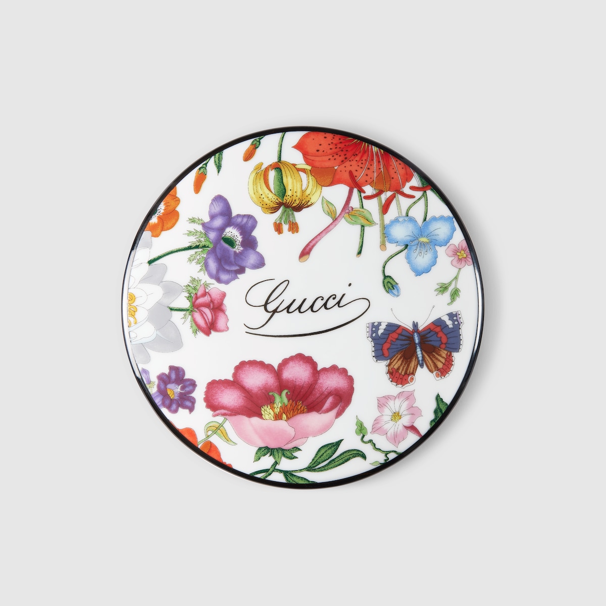 Gucci Flora print round box in multicolor porcelain | GUCCI® US