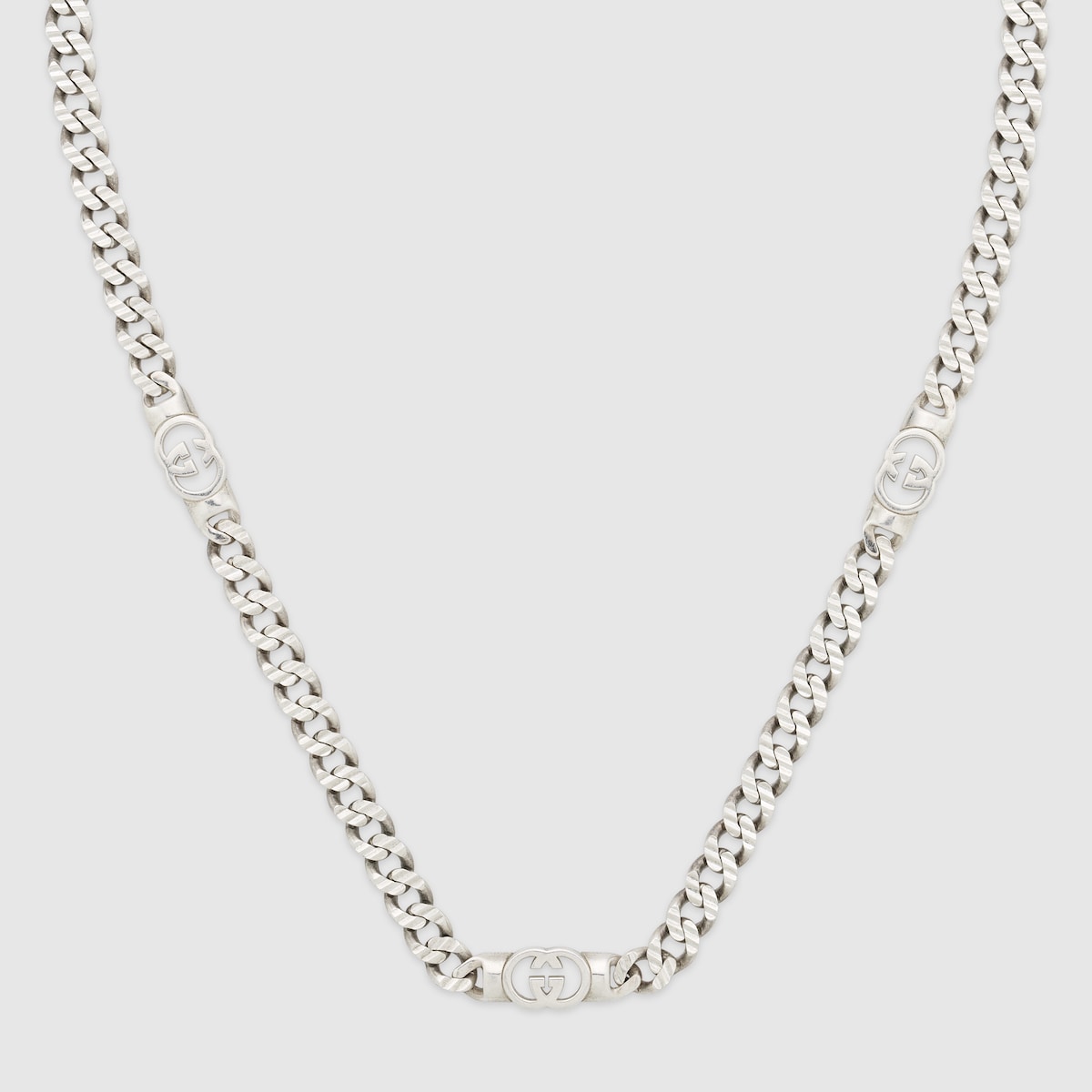 Gucci Interlocking chain necklace in 925 sterling silver | GUCCI® UK