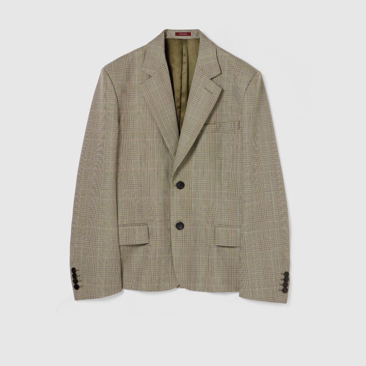 Prince of Wales wool jacket in beige and brown | GUCCI® PL