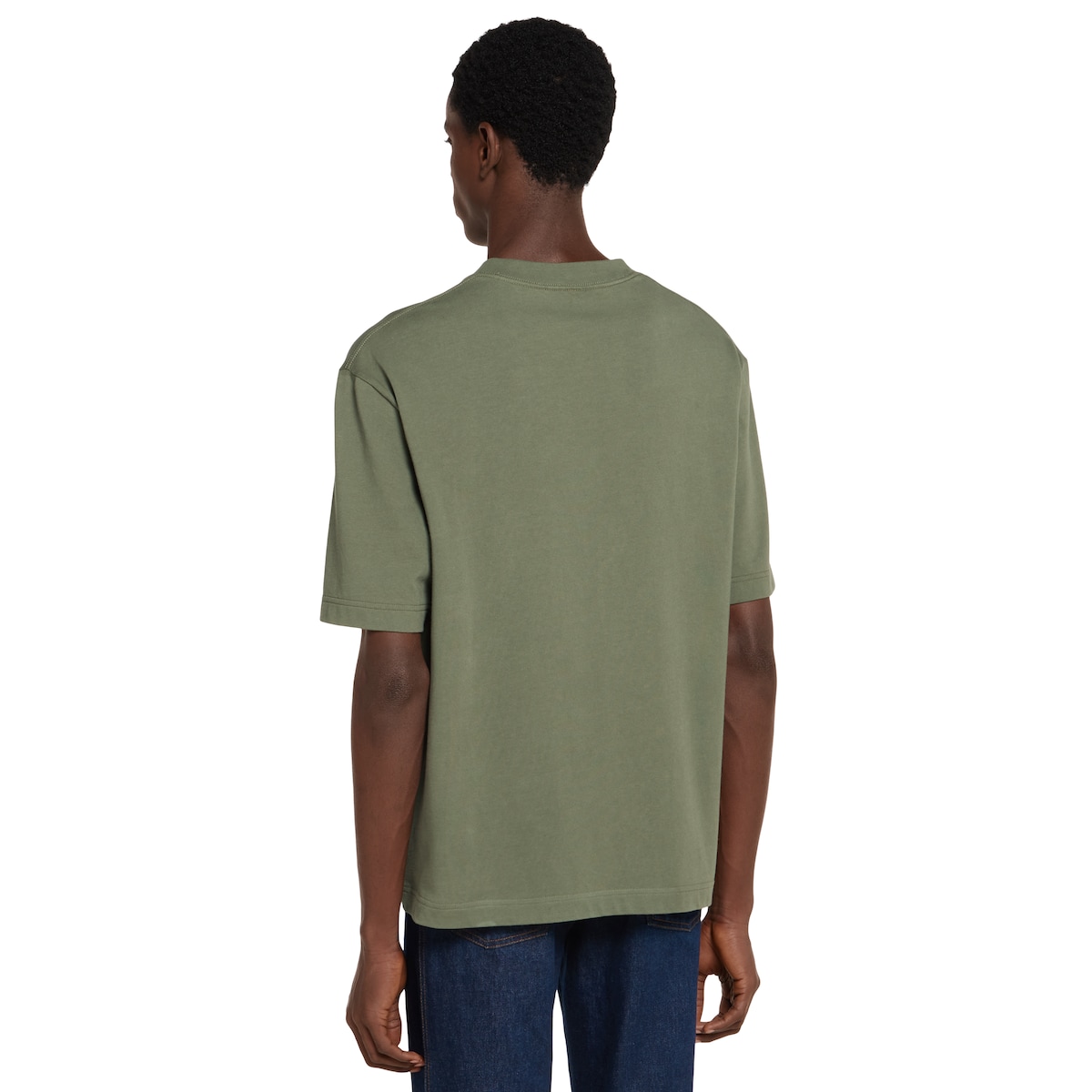 Heavy cotton jersey T-shirt with print in forest green | GUCCI® DE