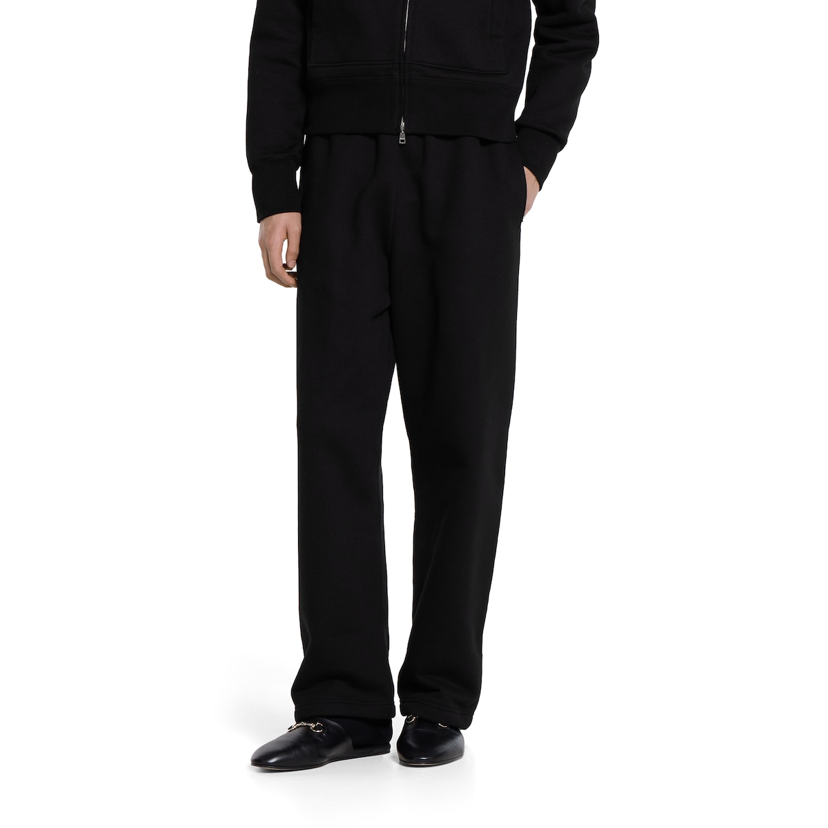 Brushed cotton jersey jogging pant in black | GUCCI® SG