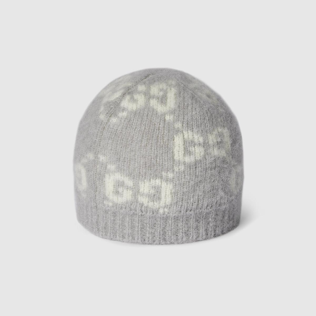 Cappello in misto alpaca GG in grigio chiaro e bianco | GUCCI® IT
