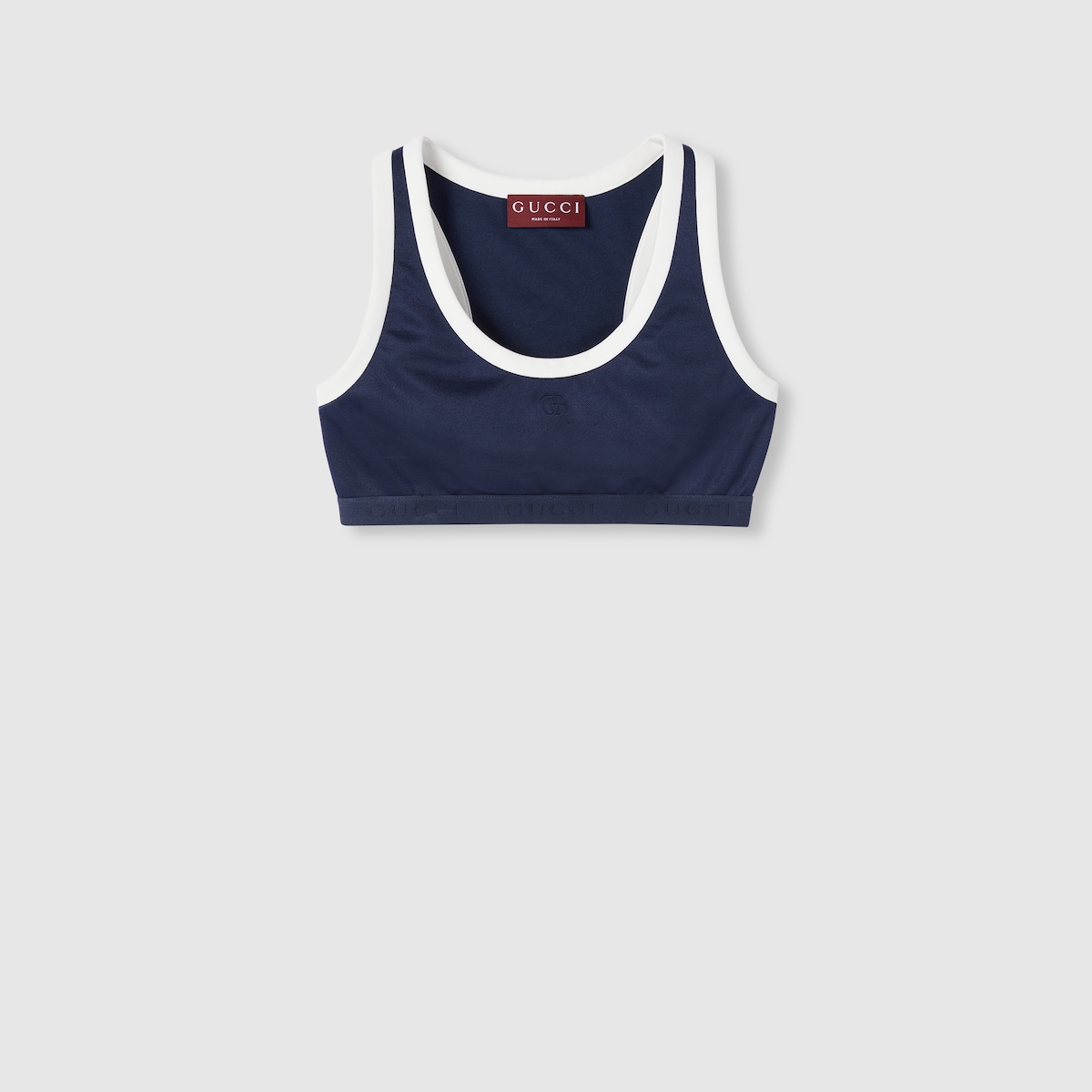 Haut en jersey technique avec logo en bleu foncé | GUCCI® FR