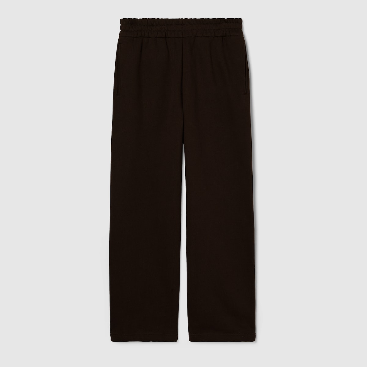 Brushed cotton jersey jogging pant in dark brown | GUCCI® US
