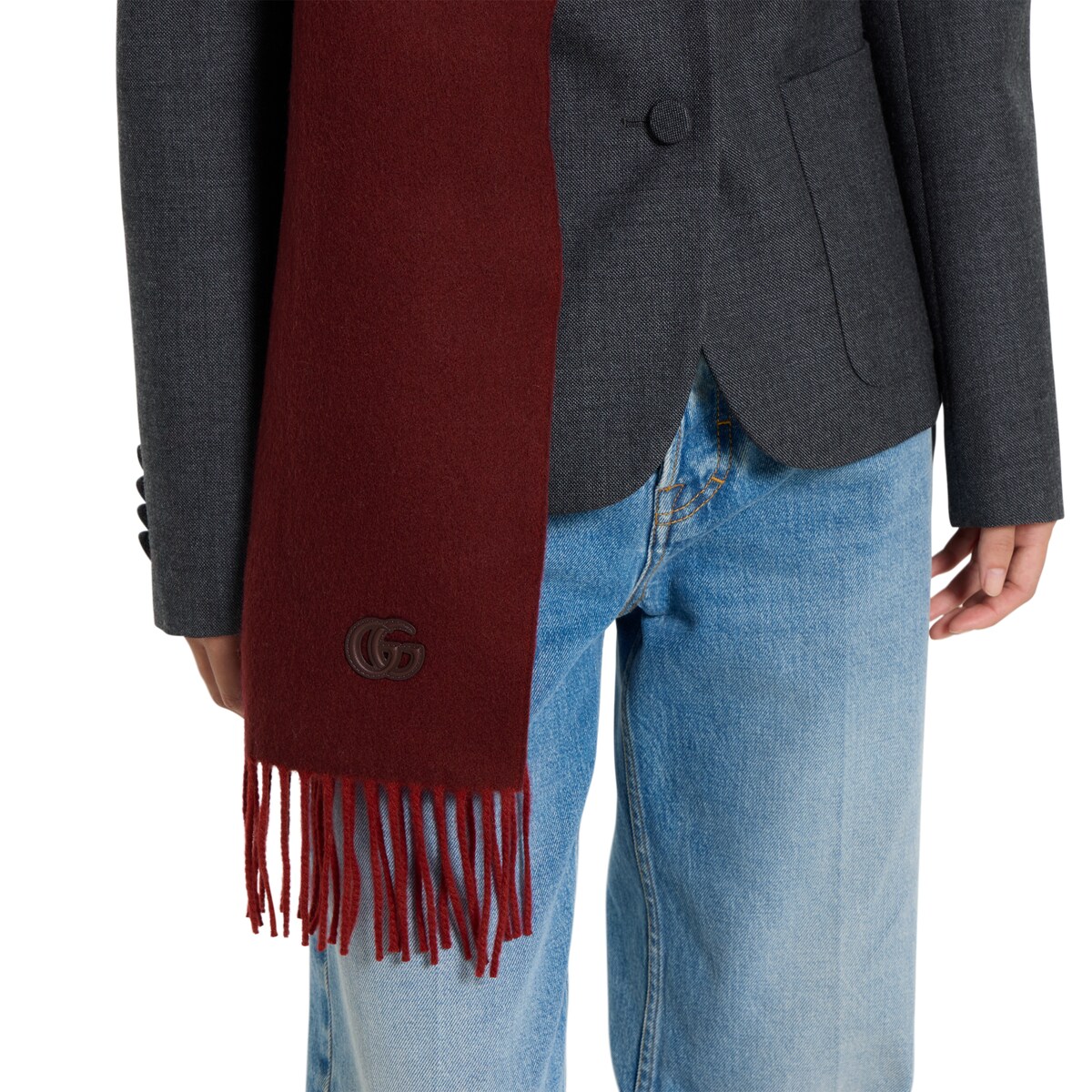 Cashmere hat with patch in bordeaux | GUCCI® AE