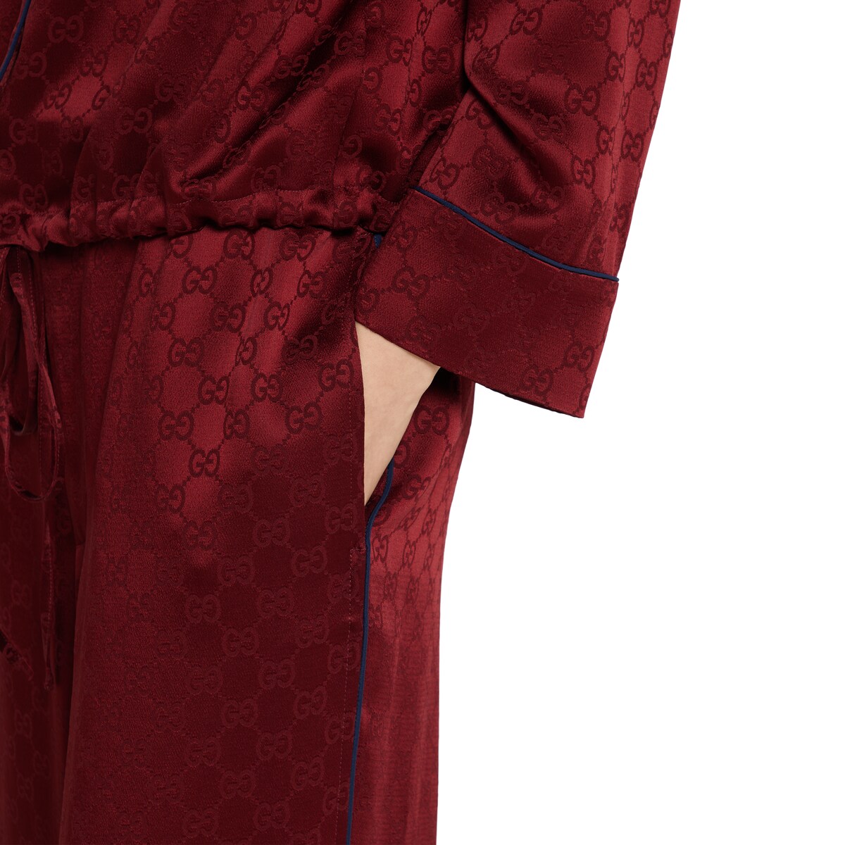 GG satin pants in rosso ancora red | GUCCI® US