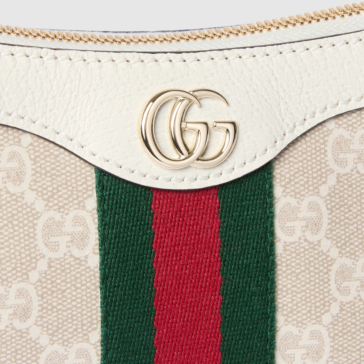 Ophidia small shoulder bag in beige and white GG fabric | GUCCI® CA