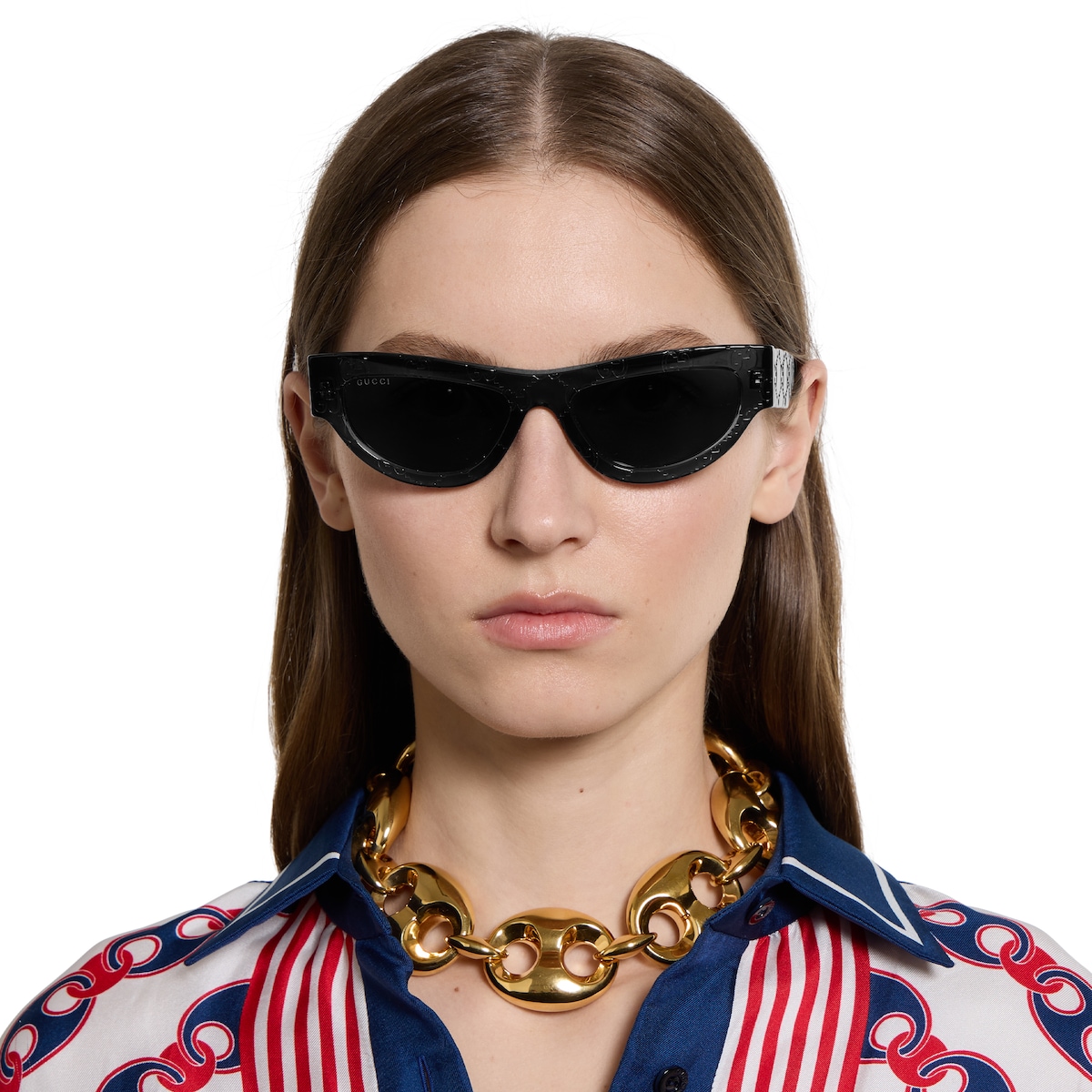 Cat eye sunglasses in dark grey | GUCCI® US