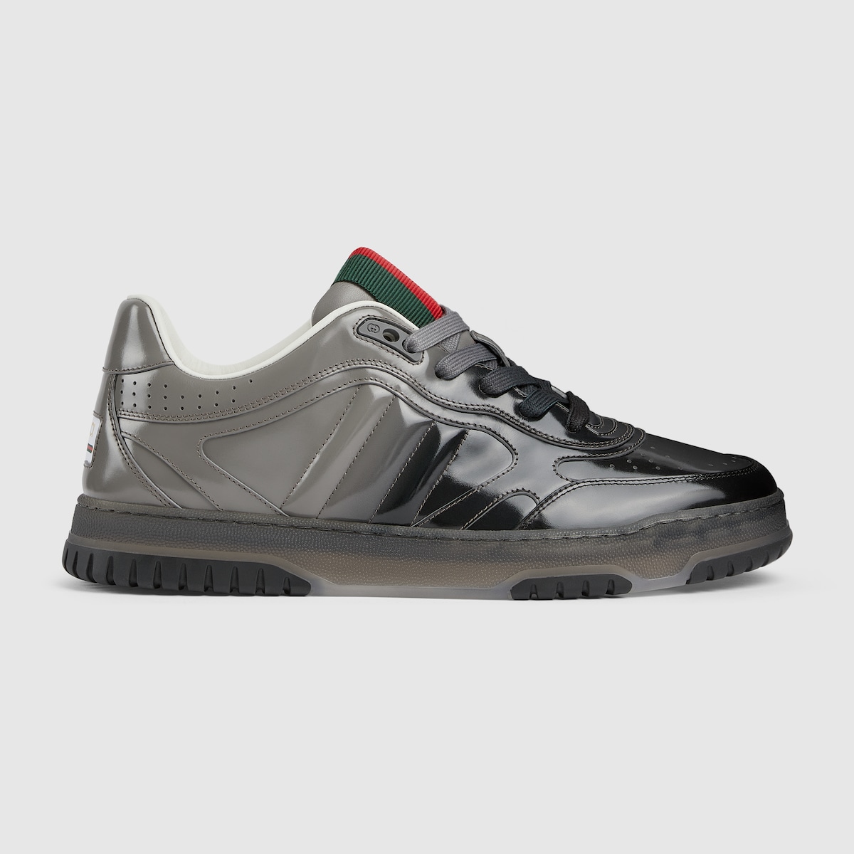 Men's Gucci Re-Web sneaker in gradient dark grey leather | GUCCI® MX
