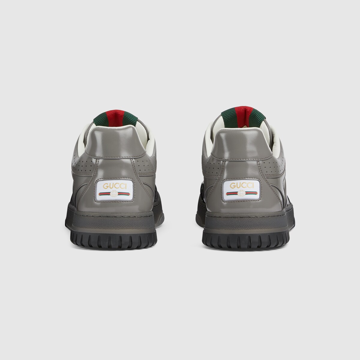 Men's Gucci Re-Web sneaker in gradient dark grey leather | GUCCI® MX