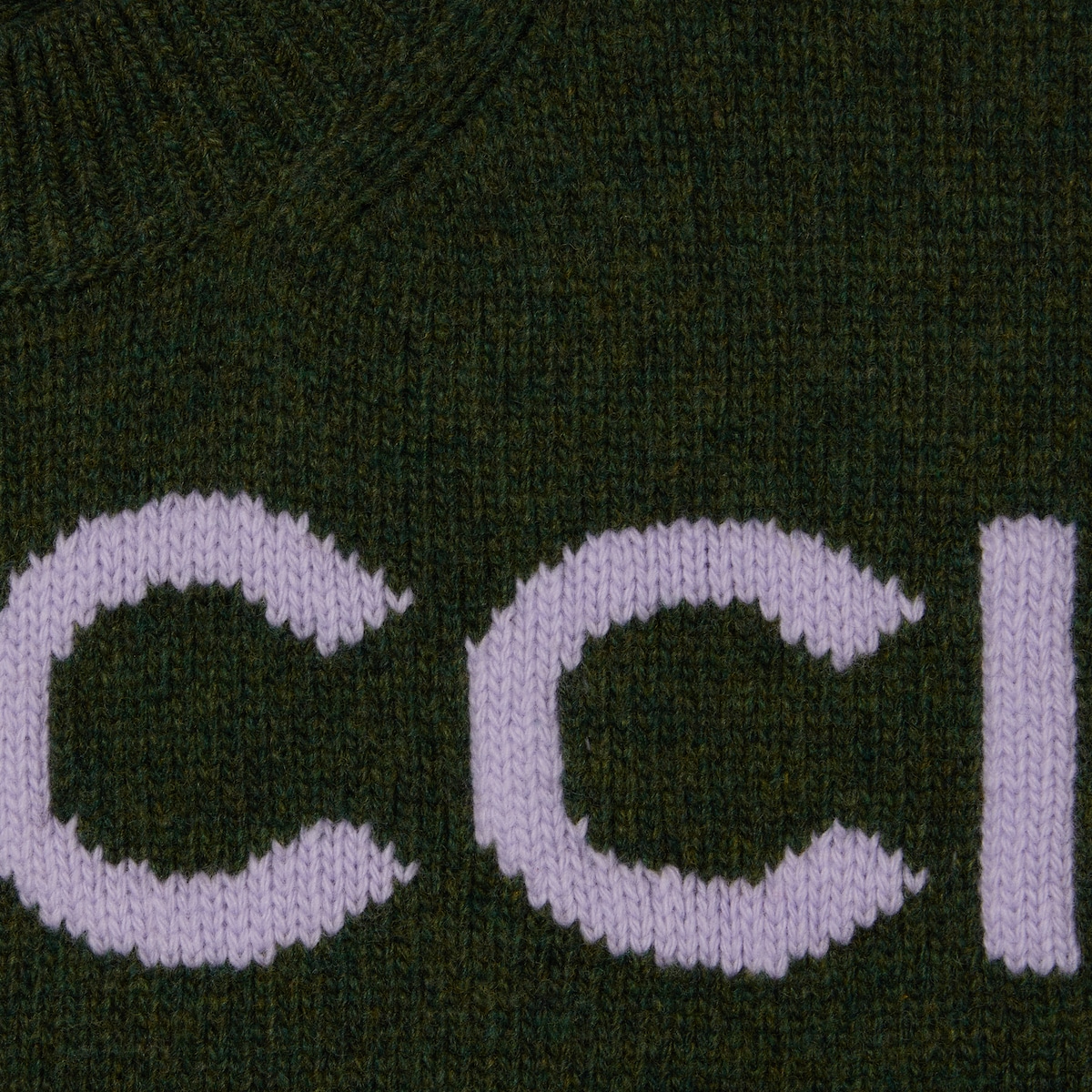 Wool top with Gucci intarsia in green | GUCCI® US
