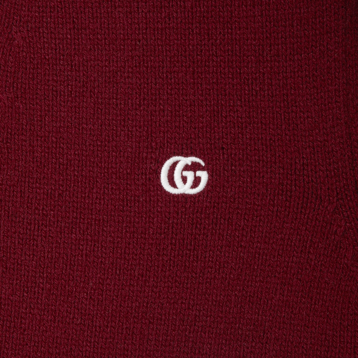 Wool cashmere cardigan with embroidery in bordeaux | GUCCI® JP