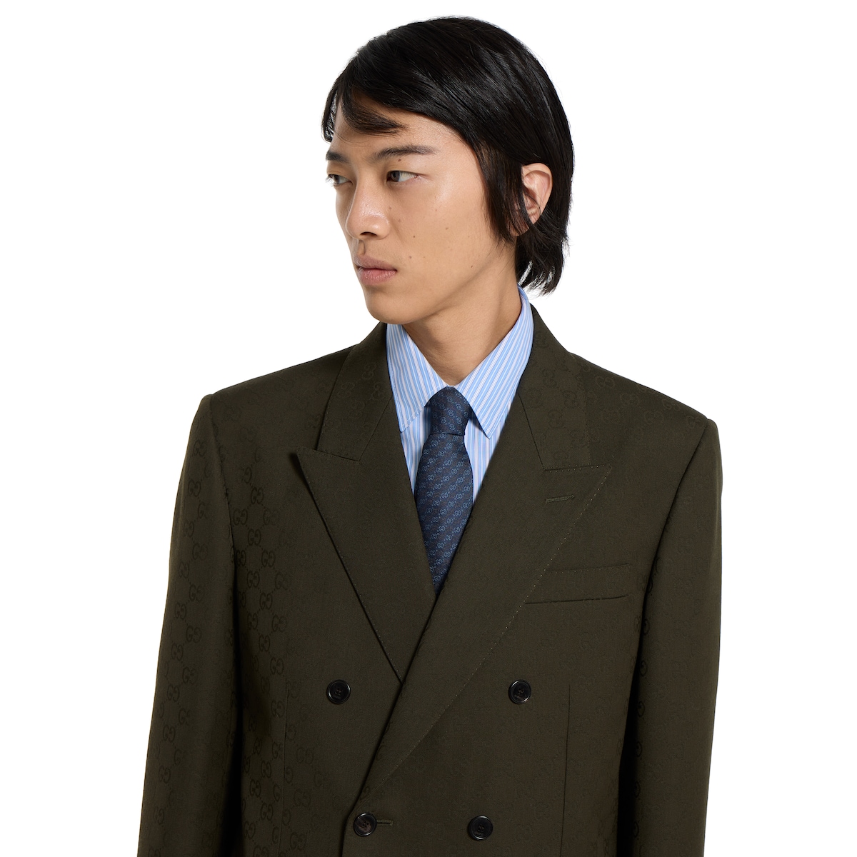 GG silk jacquard tie in blue and light blue | GUCCI® AU