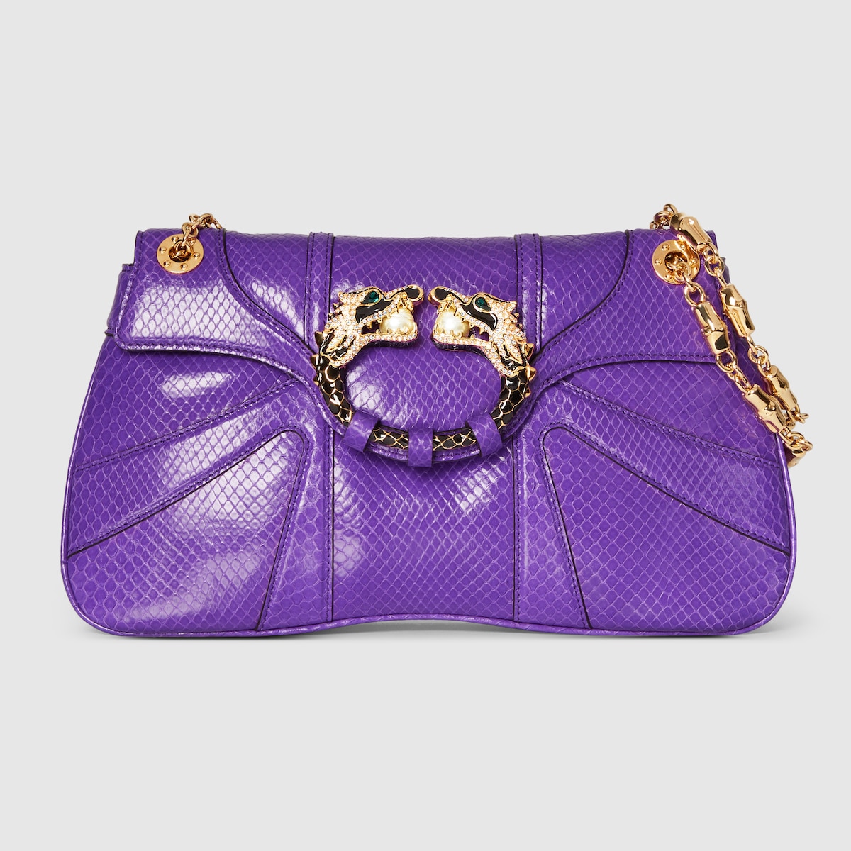 Python evening shoulder bag in purple | GUCCI® ZA