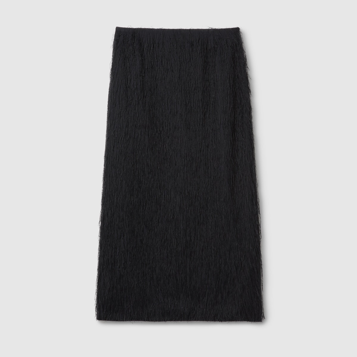 Fringed fil coupé fabric skirt in black | GUCCI® SG