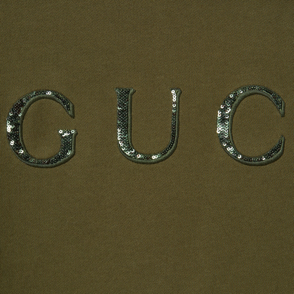 Cotton jersey sweatshirt with embroidery in forest green | GUCCI® US