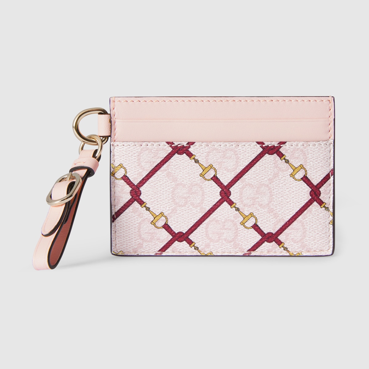 Printed GG card case in pink GG fabric | GUCCI® NL