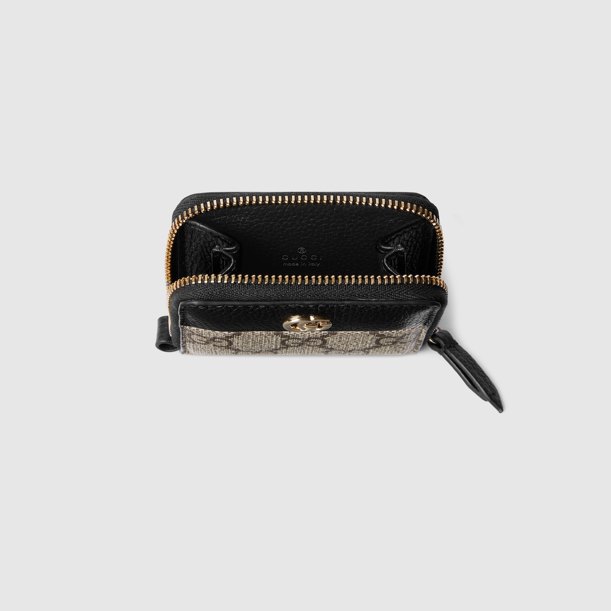 Bi-colour GG Marmont zip around wallet in black leather | GUCCI® SG