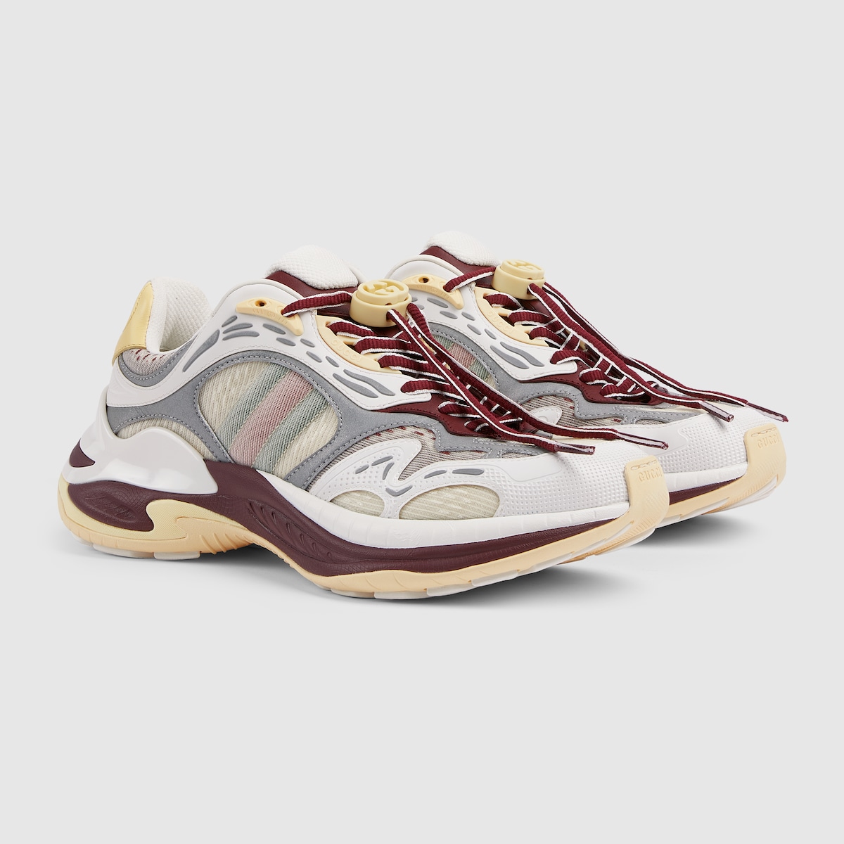 Women's Gucci 2.0 sneaker in ivory mesh and red leather | GUCCI® US