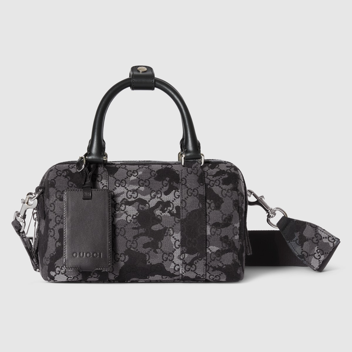 GG canvas small duffle bag in black camouflage GG canvas | GUCCI® TR