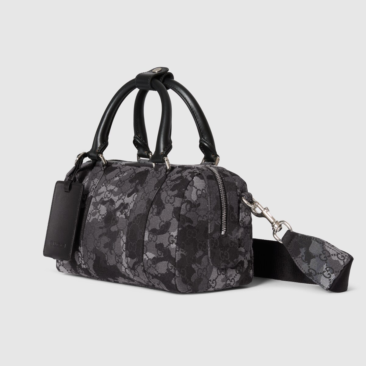GG canvas small duffle bag in black camouflage GG canvas | GUCCI® TR
