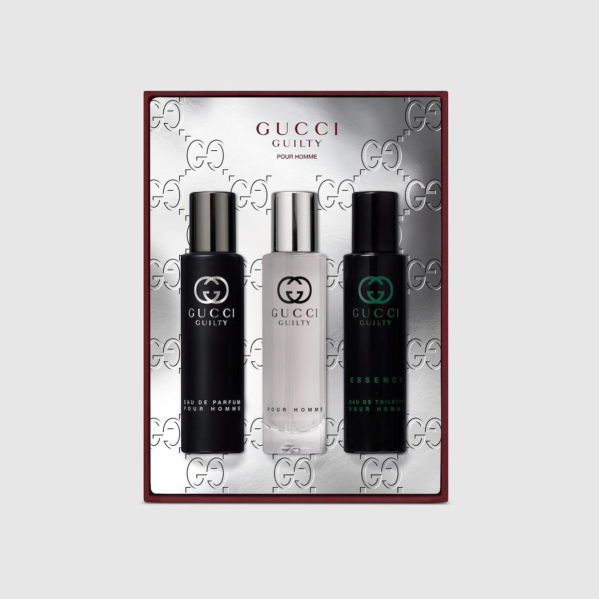 Coffret cadeau 3 pièces Gucci Guilty Pour Homme en mini-vaporisateur ...